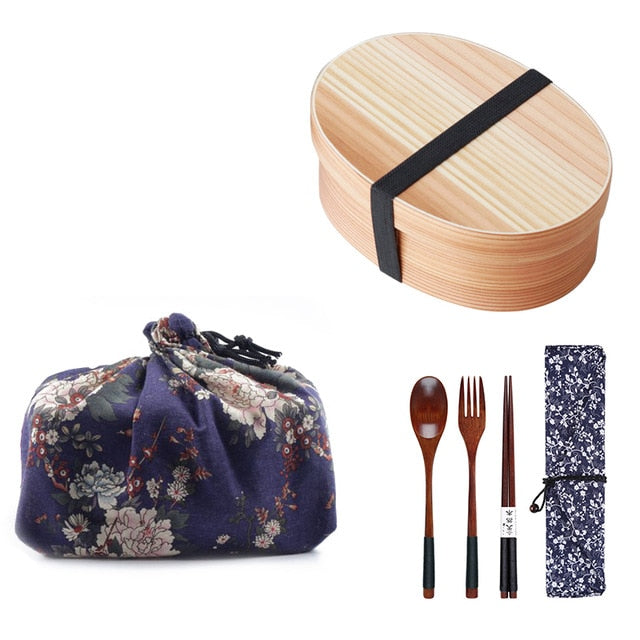 Bento Set Kahe - Japanese Bento - Wooden Lunch Box With Chopsticks ...