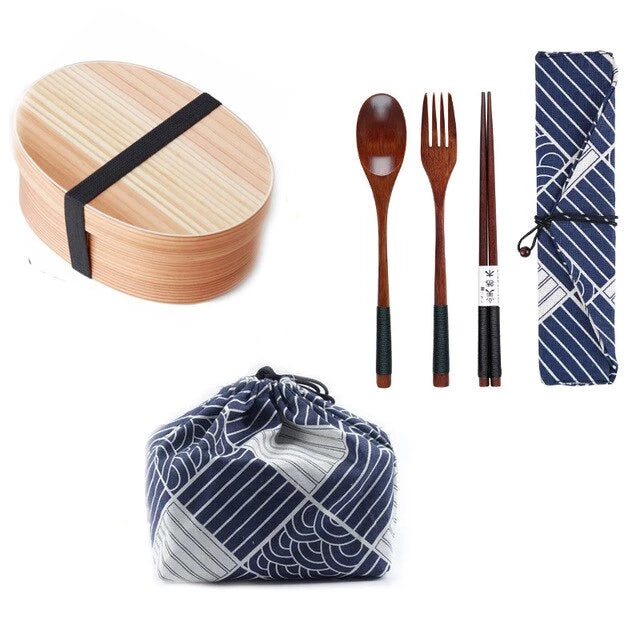 Bento Set Naoto - Japanese Bento - Wooden Lunch Box With Chopsticks ...